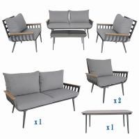 China Factory Hot Sale Furniture High Grade  Aluminium Furniture 4 Pieces Conversation Lounge Sets for sale