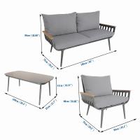 China Factory Hot Sale Furniture High Grade  Aluminium Furniture 4 Pieces Conversation Lounge Sets for sale