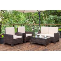 China Best Quality Promotional Modern Garden Courtyard Sectional Sofa Sets Outdoor Furniture 4 Pieces Patio Sofas with Coffee Table for sale