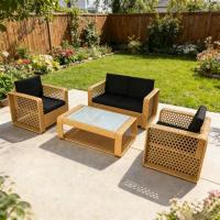 China Honeycomb Woven PE Rattan Sofa Set Waterproof Outdoor Furniture for Backyard for sale
