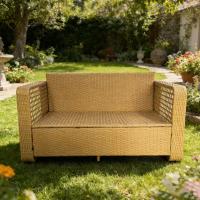 China Honeycomb Woven PE Rattan Sofa Set Waterproof Outdoor Furniture for Backyard for sale