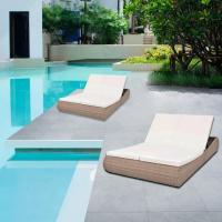 China Hot Sale Outdoor Furniture Outdoor Garden Rattan Daybed Waterproof Sun Lounger Poolside Double Bed for sale