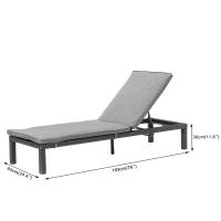 China Outdoor Furniture Wicker Chaise Lounge Iron Frame Waterproof Fabric Rattan Sunbed Sun Loungers With Side Square Table for sale