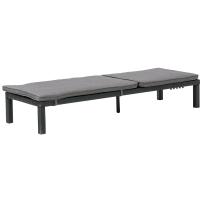 China Outdoor Furniture Wicker Chaise Lounge Iron Frame Waterproof Fabric Rattan Sunbed Sun Loungers With Side Square Table for sale