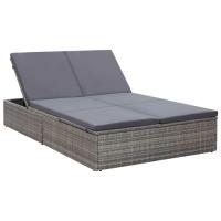 China Outdoor Furniture Daybed Wholesale Double Lounger Metal Frame Style Patio Poorside Garden Use Lounger for sale