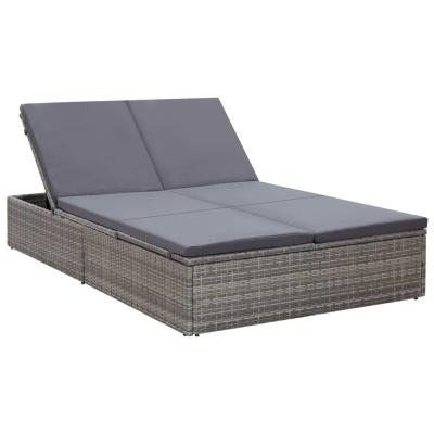 China Outdoor Furniture Daybed Wholesale Double Lounger Metal Frame Style Patio Poorside Garden Use Lounger for sale