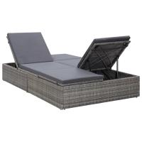 China Outdoor Furniture Daybed Wholesale Double Lounger Metal Frame Style Patio Poorside Garden Use Lounger for sale