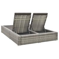 China 2022 New Design  Patio Garden Outdoor Furniture Backrest Adjustable Poly Rattan Double Sun Lounger  Sun Bed              Daybed for sale