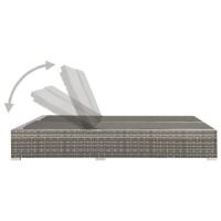 China 2022 New Design  Patio Garden Outdoor Furniture Backrest Adjustable Poly Rattan Double Sun Lounger  Sun Bed              Daybed for sale