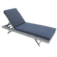 China Factory Direct Delivery Rattan Patio Sets with Cushion Waterproof Fabric Outdoor Furniture Poolside Sun Lounger for sale