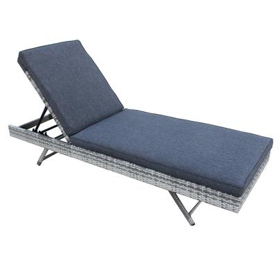 China Factory Direct Delivery Rattan Patio Sets with Cushion Waterproof Fabric Outdoor Furniture Poolside Sun Lounger for sale