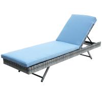 China Factory Direct Delivery Rattan Patio Sets with Cushion Waterproof Fabric Outdoor Furniture Poolside Sun Lounger for sale