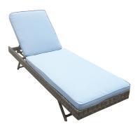 China Factory Direct Delivery Rattan Patio Sets with Cushion Waterproof Fabric Outdoor Furniture Poolside Sun Lounger for sale