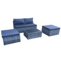 China Wholesale Factory Delivery Made in China Outdoor Furniture Rattan Multi Function Sofa Set Wicker Chaise Lounge With Coffee Table for sale