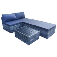 China Wholesale Factory Delivery Made in China Outdoor Furniture Rattan Multi Function Sofa Set Wicker Chaise Lounge With Coffee Table for sale