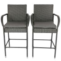 China Wholesale Outdoor Rattan High Stool Wicker Bar Chair Home  Living Garden Patio Outdoor Furniture for sale