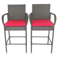 China Wholesale Outdoor Rattan High Stool Wicker Bar Chair Home  Living Garden Patio Outdoor Furniture for sale