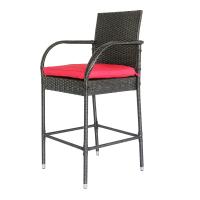China Wholesale Outdoor Rattan High Stool Wicker Bar Chair Home  Living Garden Patio Outdoor Furniture for sale