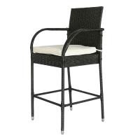 China Wholesale Outdoor Rattan High Stool Wicker Bar Chair Home  Living Garden Patio Outdoor Furniture for sale