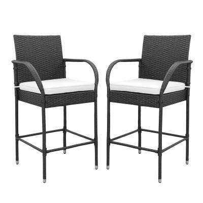 China Hot Sale Furniture Garden Chair for Outdoor Set Rattan Barstool High Seat Bar Chairs for sale