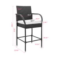 China Hot Sale Furniture Garden Chair for Outdoor Set Rattan Barstool High Seat Bar Chairs for sale