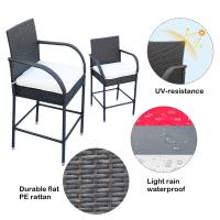 China Hot Sale Furniture Garden Chair for Outdoor Set Rattan Barstool High Seat Bar Chairs for sale