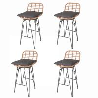 China High Quality Hot Sale Outdoor All Weather Resistance Footrest Rattan Wicker Bar Stools for sale