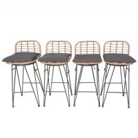 China High Quality Hot Sale Outdoor All Weather Resistance Footrest Rattan Wicker Bar Stools for sale