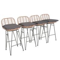 China High Quality Hot Sale Outdoor All Weather Resistance Footrest Rattan Wicker Bar Stools for sale