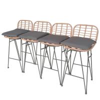 China High Quality Hot Sale Outdoor All Weather Resistance Footrest Rattan Wicker Bar Stools for sale