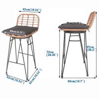 China High Quality Hot Sale Outdoor All Weather Resistance Footrest Rattan Wicker Bar Stools for sale