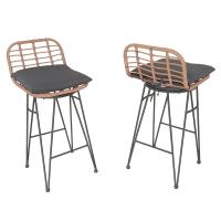 China High Quality Hot Sale Outdoor All Weather Resistance Footrest Rattan Wicker Bar Stools for sale