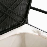 China Garden Furniture Bistro Set Wicker Chair Hot Sale Iron Outdoor Rattan Seat Storage Function Chair Loveseat Storage for sale