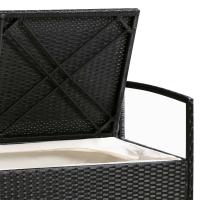 China Garden Furniture Bistro Set Wicker Chair Hot Sale Iron Outdoor Rattan Seat Storage Function Chair Loveseat Storage for sale