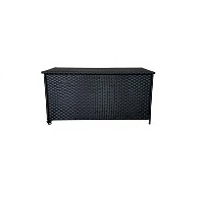 China Garden Storage Box with Lid (124x14x59cm) Wicker Chest for Home Organization Blanket Toy & Clothes Storage & Decor for sale