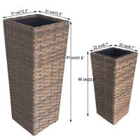 China Outdoor Indoor Rattan Flower Pot Wicker Garden Planter Stand for sale