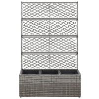 China Trellis Raised Bed with 3 Pots Indoor Outdoor Garden Patio Courtyard  Poly Rattan Planter Promotion Usage for Climbing  Plants for sale
