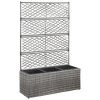 China Trellis Raised Bed with 3 Pots Indoor Outdoor Garden Patio Courtyard  Poly Rattan Planter Promotion Usage for Climbing  Plants for sale
