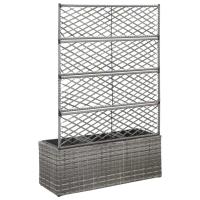 China Trellis Raised Bed with 3 Pots Indoor Outdoor Garden Patio Courtyard  Poly Rattan Planter Promotion Usage for Climbing  Plants for sale