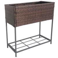 China Metal Plant Pot Flower Bucket Square Rectangle Flower Pot  Garden Rattan Planter Stand for sale