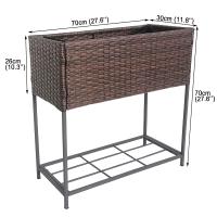 China Metal Plant Pot Flower Bucket Square Rectangle Flower Pot  Garden Rattan Planter Stand for sale