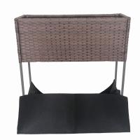 China Metal Plant Pot Flower Bucket Square Rectangle Flower Pot  Garden Rattan Planter Stand for sale