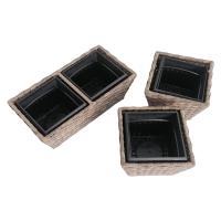 China Factory Hot Sale Metal Frame Set of 3 Plastic Pots Home Garden Planter Stand for sale