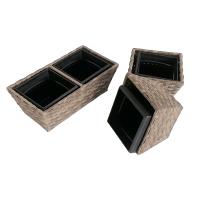 China Factory Hot Sale Metal Frame Set of 3 Plastic Pots Home Garden Planter Stand for sale