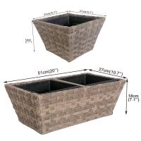 China Factory Hot Sale Metal Frame Set of 3 Plastic Pots Home Garden Planter Stand for sale