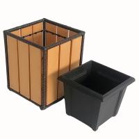 China High Grade Factory Hot Sale Rattan Wicker Plastic Wooden Garden Pots Planter for sale