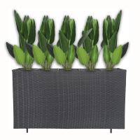 China Metal Frame Poly Rattan Decorative Flower Planters Stand Garden Green Plant Flower Pots for sale