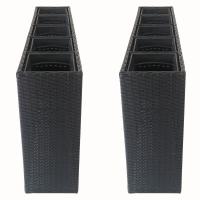 China Metal Frame Poly Rattan Decorative Flower Planters Stand Garden Green Plant Flower Pots for sale