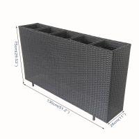 China Metal Frame Poly Rattan Decorative Flower Planters Stand Garden Green Plant Flower Pots for sale