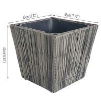 China Handmade Square Shape Metal Frame Wicker Flower Pot with Plastic Original Green OEM Customized Style for sale